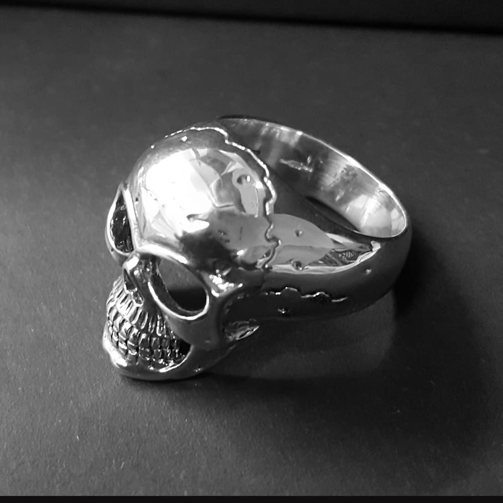 Mens Skull Ring, Biker Skull, Solid Sterling Silver Skull Ring For Men ...