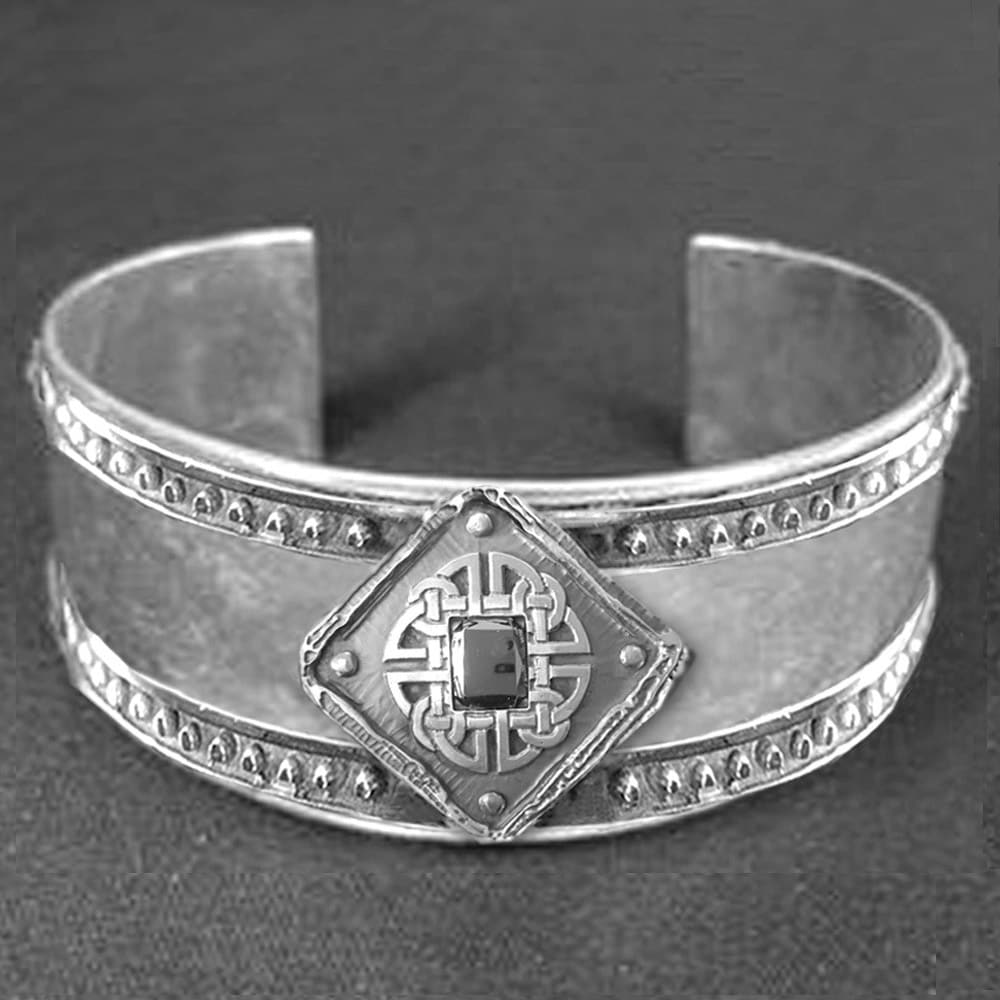 Handmade Sterling Silver Bangle, 'Celtic Shield' Wide Cuff – SilverfireUK