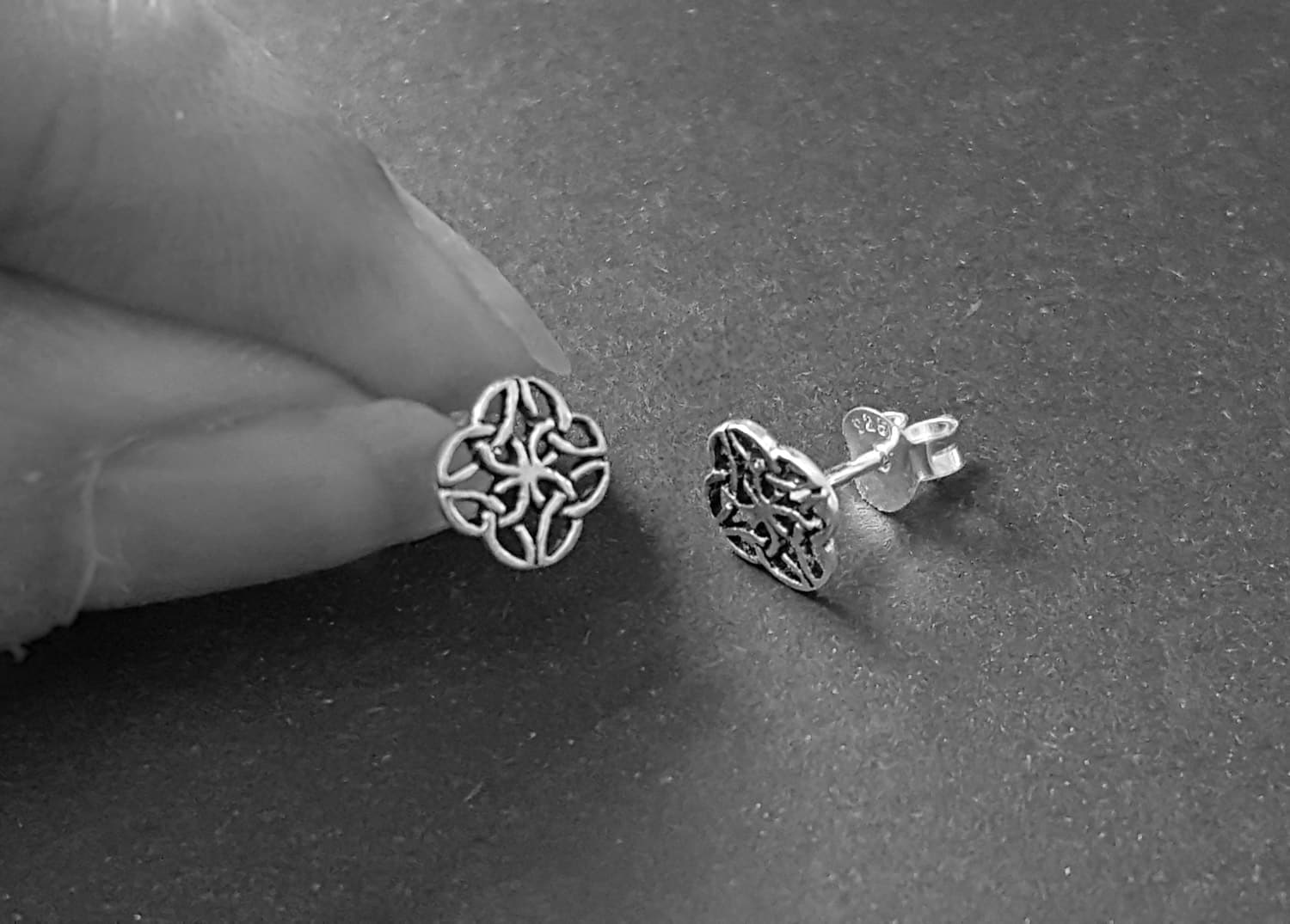 Silver Celtic Knot Earrings, 7mm Celtic Stud Earrings, Mens Studs ...