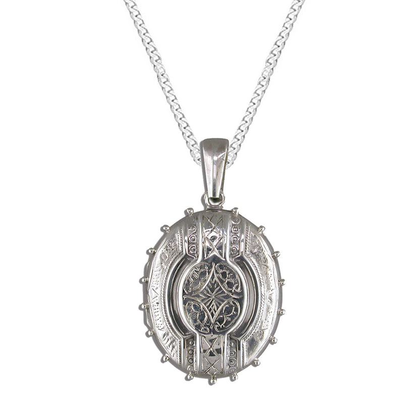 Oval Gothic Victorian Locket, Sterling Silver – SilverfireUK