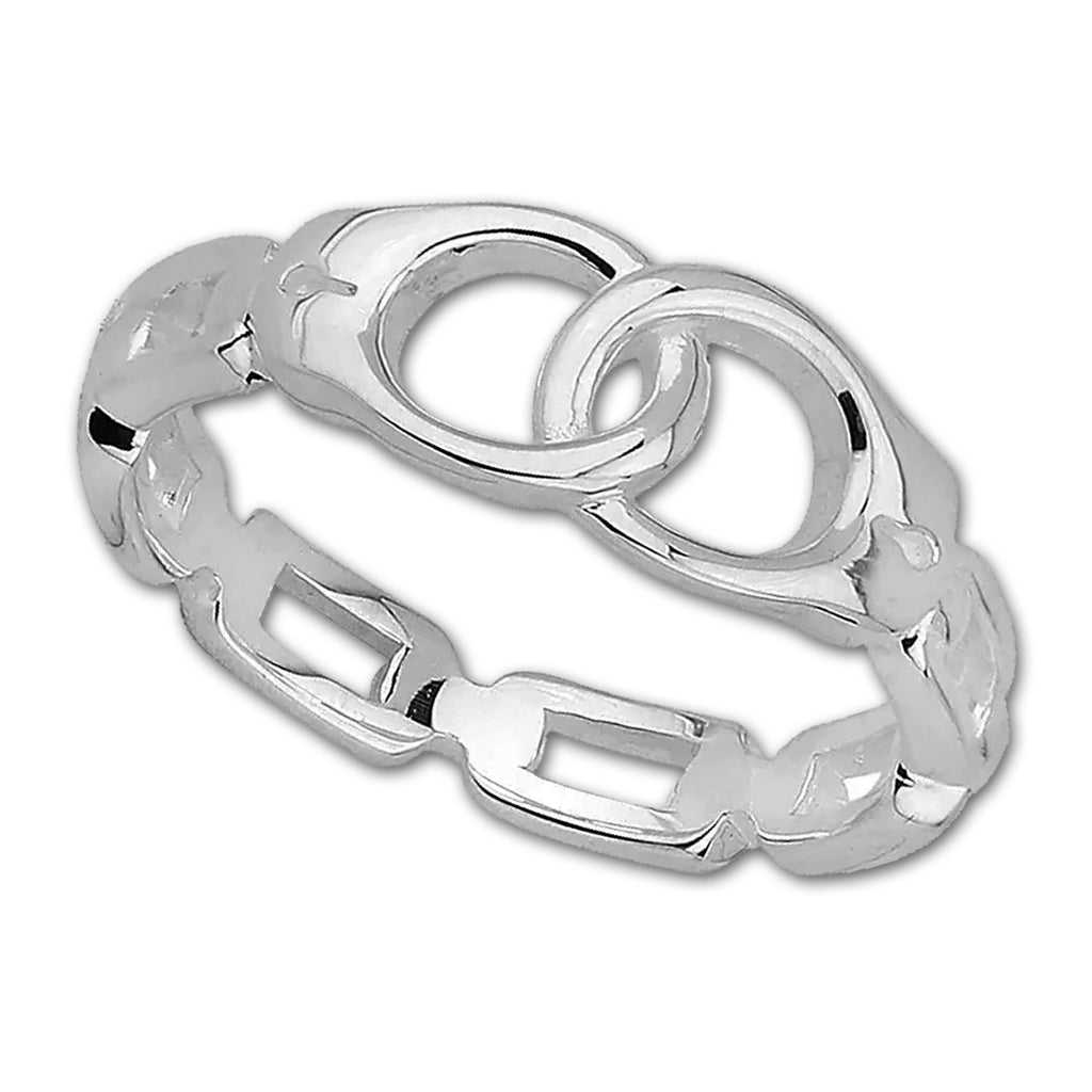 Handcuff Silver Ring - Unbreakable Love Ring – SilverfireUK