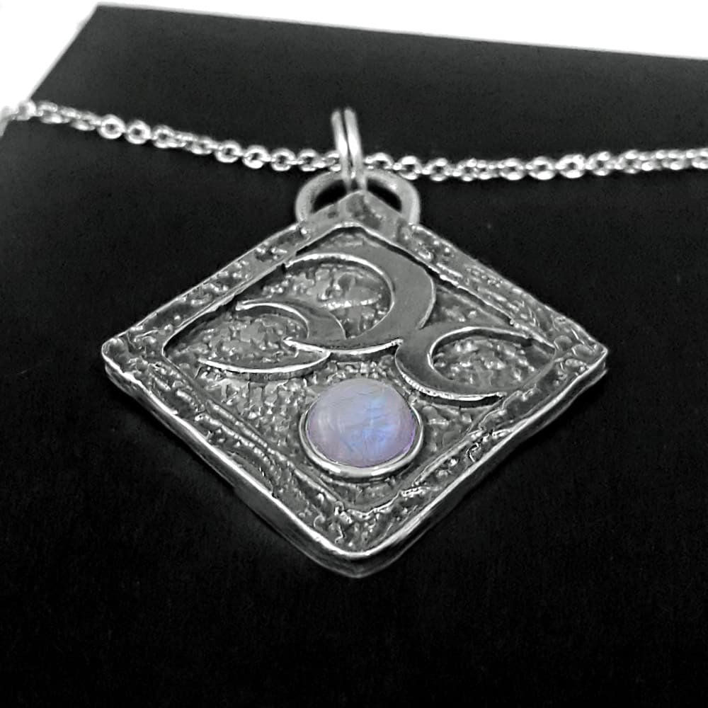 Gothic Moon Necklace, Handmade Gothic Jewellery Silver, Moonstone ...