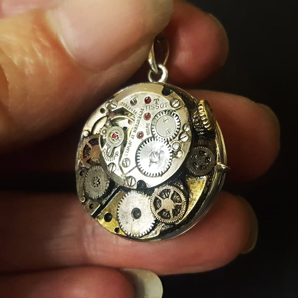 Steampunk Locket In Sterling Silver, Steampunk Pill Box Pendant ...