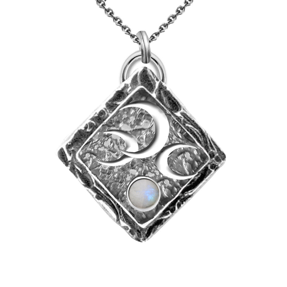 Gothic Moon Necklace, Handmade Gothic Jewellery Silver, Moonstone ...