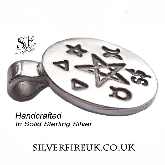 Handmade Silver Pentacle Pendant, Solid Silver Pentacle Necklace ...