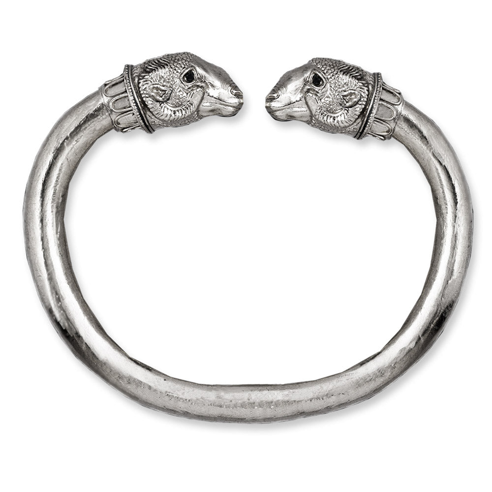 Ram's Head Bangle Men's, Handmade Solid Silver Ram Bracelet – SilverfireUK